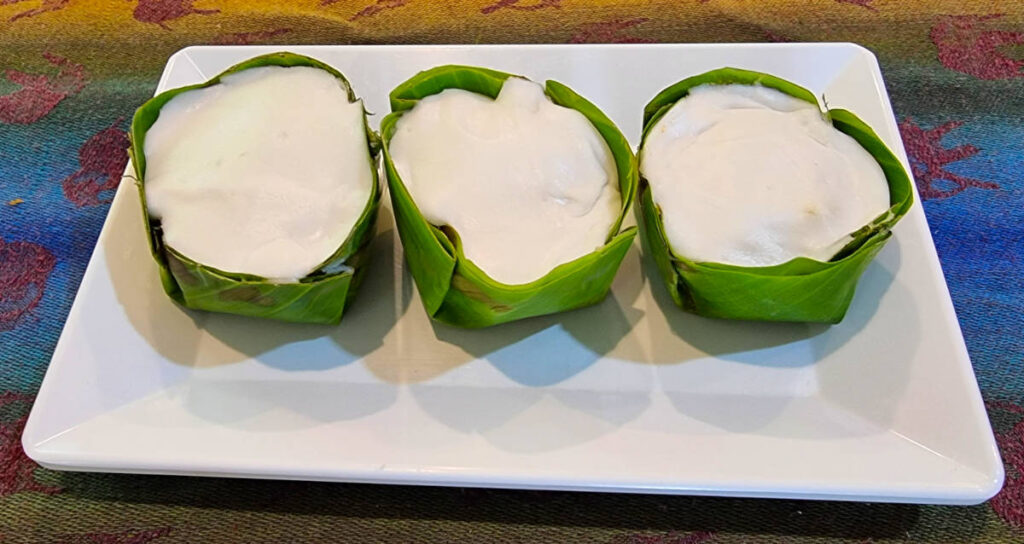 Thai Pudding with Coconut Topping - My Thai Cooking